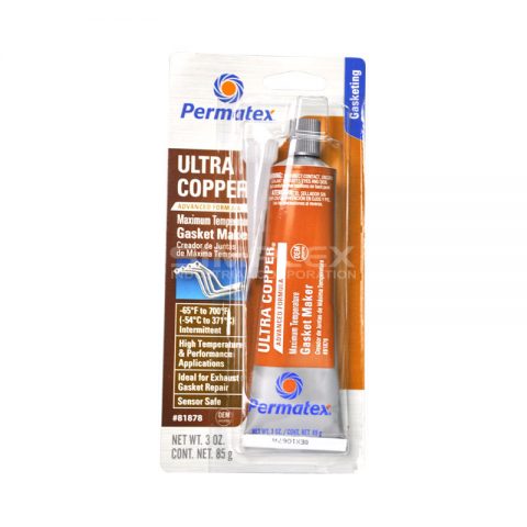 Permatex Ultra Copper Max. Temp. RTV SIL. Gasket Maker : 3 oz, Adhesive ...